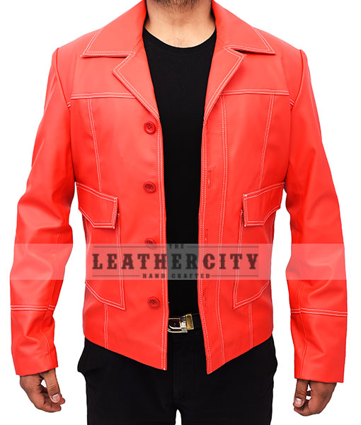 Fight Club's Tyler Durden (Brad Pitt) Red Leather Jacket ...