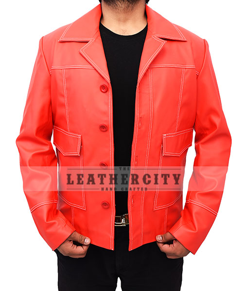 Fight Club's Tyler Durden (Brad Pitt) Red Leather Jacket ...