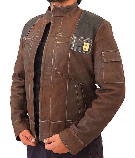 Han Solo (Alden Ehrenreich) Suede Leather Jacket From Solo: A Star Wars ...