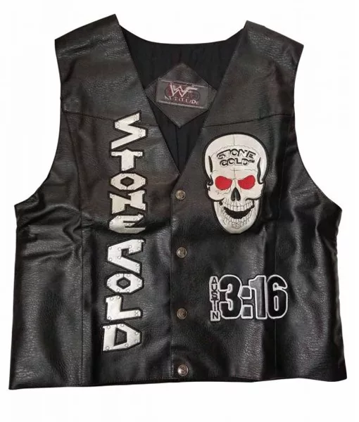 Stone Cold Steve Austin Leather 3 16 Vest - TheLeatherCIty