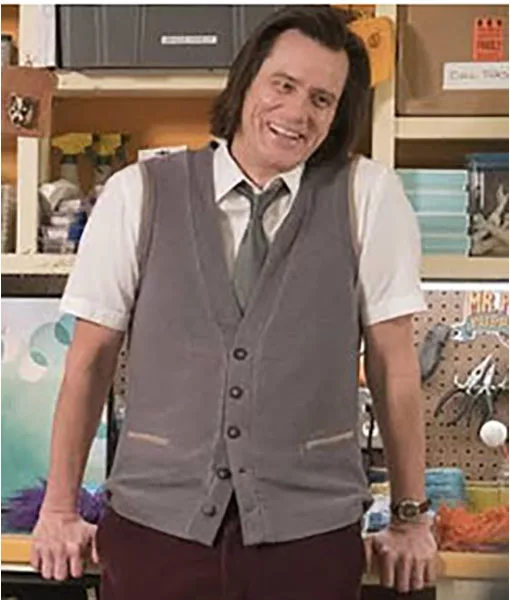 Kidding Season 2 Jeff (Jim Carrey) Grey Vest - TheLeatherCity