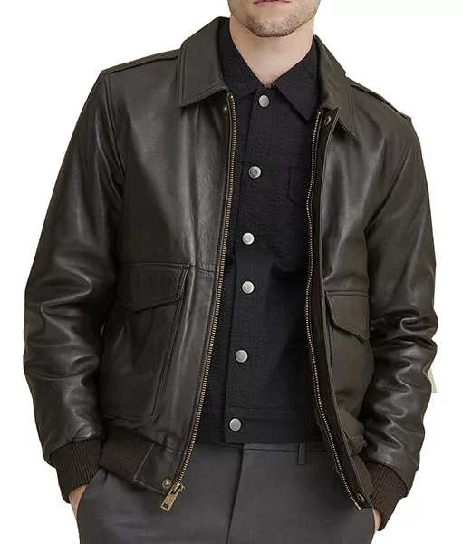 Men's Classic Brown A-2 Flight Bomber USAF Leather Jacket | TLC