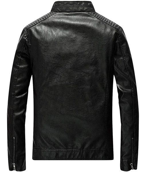 James Black Slim Fit Leather Jacket | TLC
