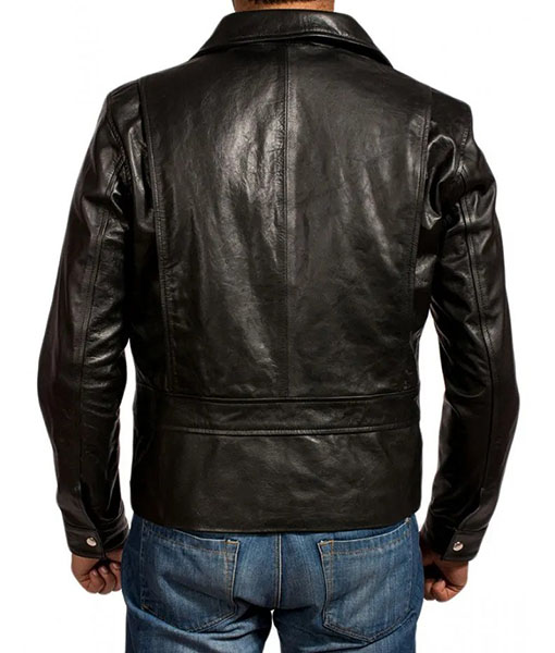Men's Franco Black Leather Double Rider Jacket | TLC