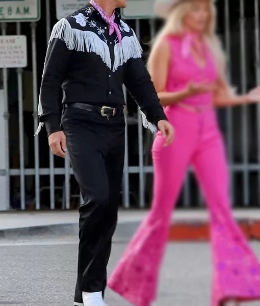 Barbie Movie's Ken aka Ryan Gosling Cowboy Fringe Shirt Black Suit | TLC