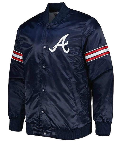 Atlanta Braves Blue Satin Varsity Jacket | TLC