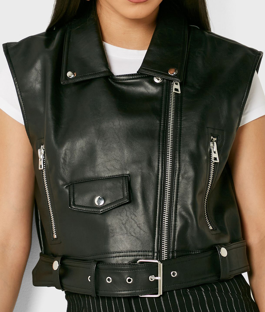 Poker Face Ruby (Chloë Sevigny) Black Leather Vest | TLC