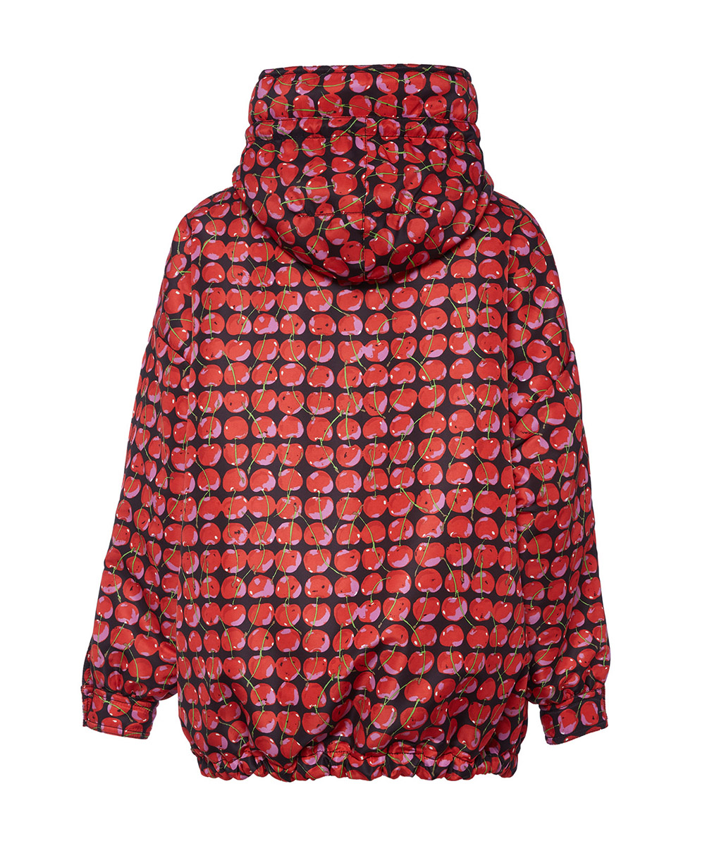 Emily In Paris S03 Lily Collins Cherries Red Hooded Jacket