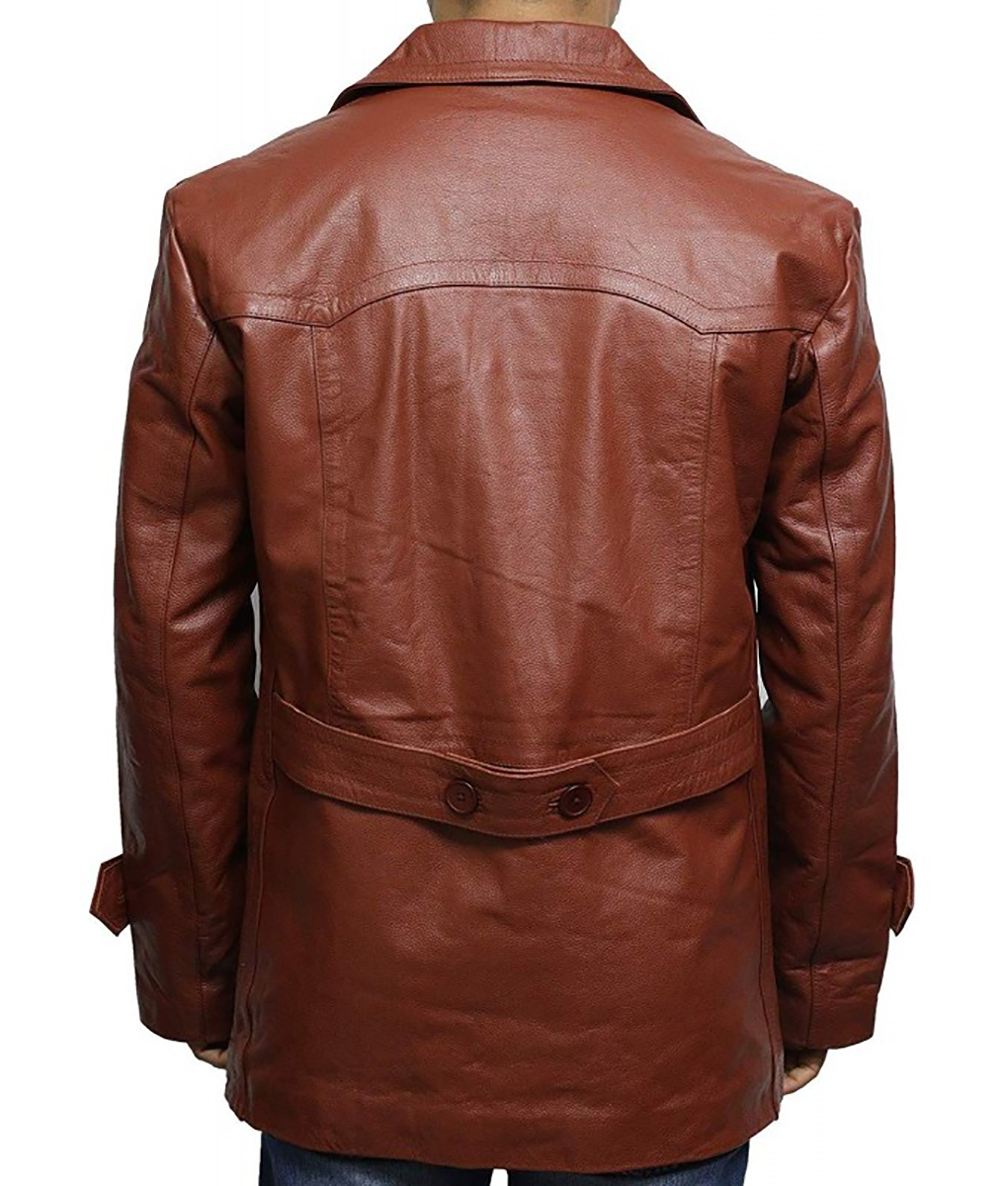 Haunted Mansion LaKeith Stanfield Brown Leather Coat