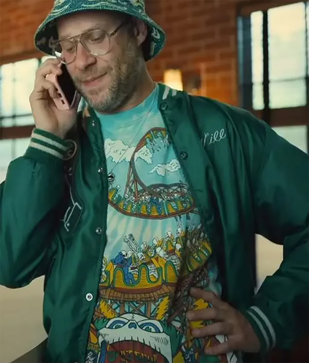 Platonic 2023 Seth Rogen Green Varsity Jacket