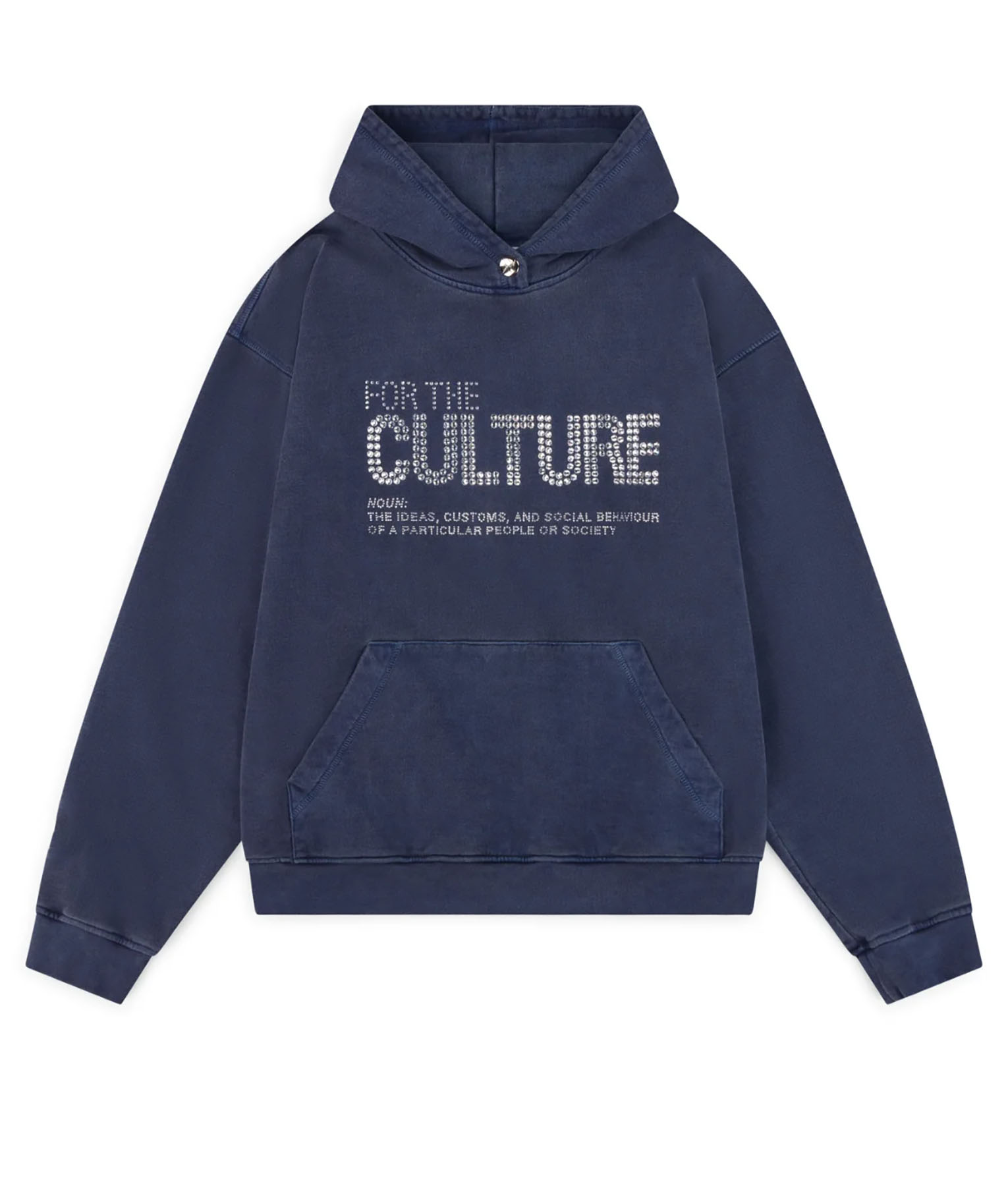 For The Culture Blue Waxed Cotton Hoodie | TLC UK