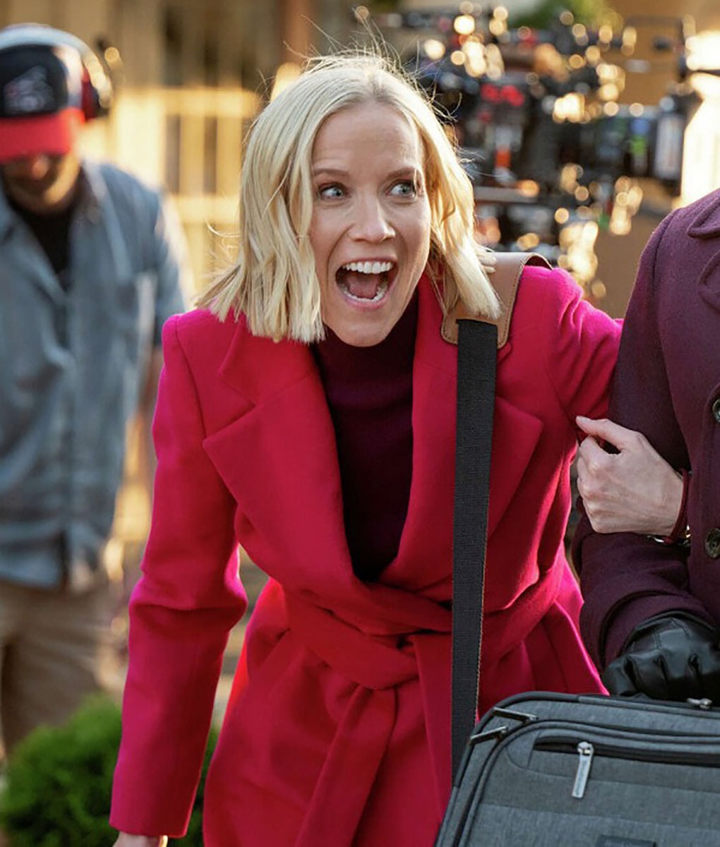 Mystic Christmas Juniper Jones Red Trench Coat | Jessy Schram Coat