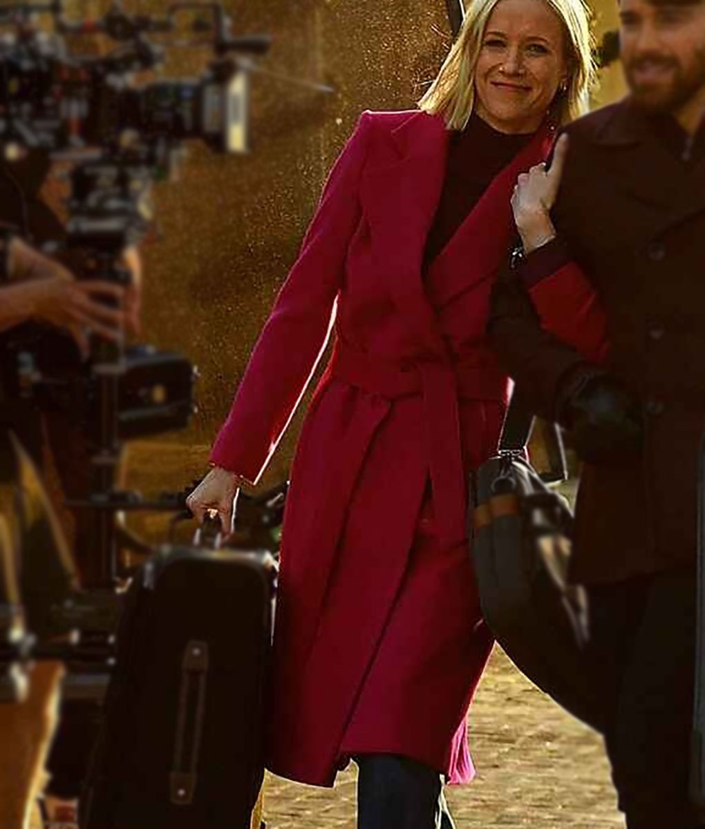 Mystic Christmas Juniper Jones Red Trench Coat | Jessy Schram Coat
