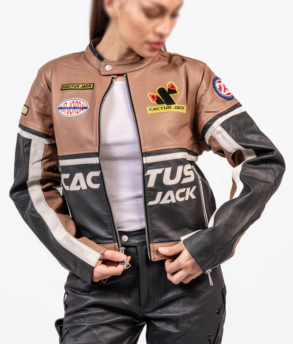 Cactus Jack Brown Leather Jacket | The Leather City UK