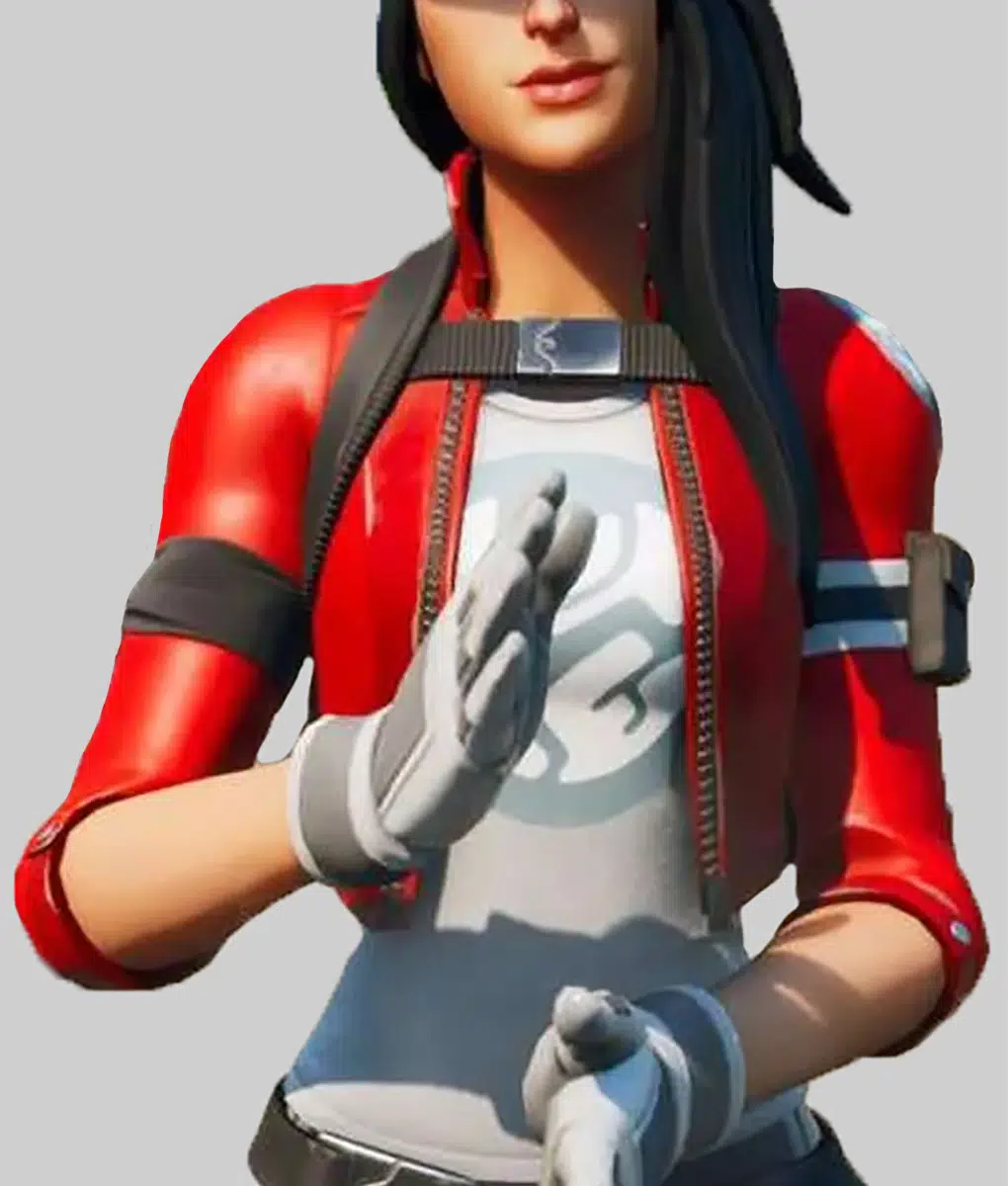 Fortnite Remedy Red Cropped Leather Jacket | TLC UK