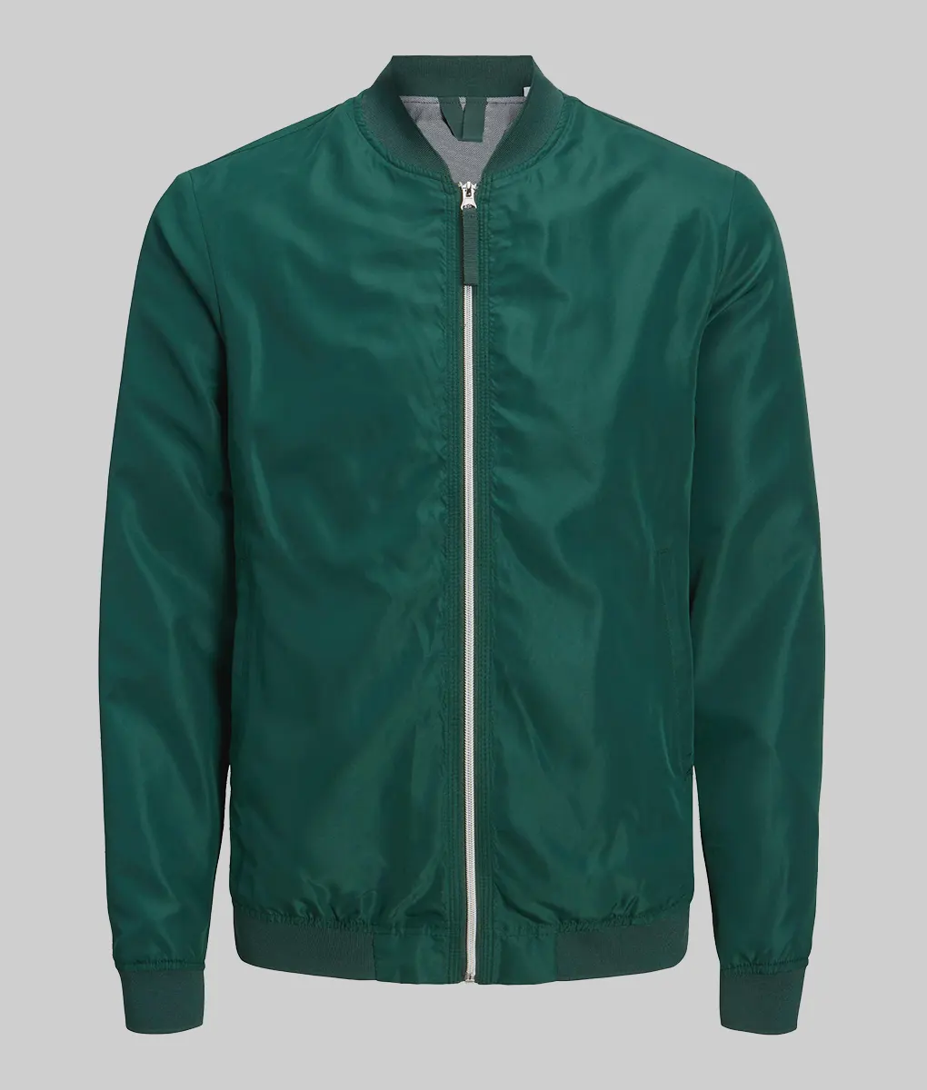 Andrew Tate Teal Satin Bomber Jacket | TLC UK