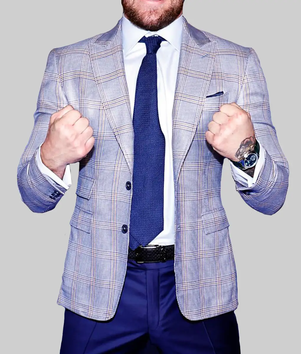 Charity Day 2024 Conor McGregor Checkered Pattern Blazer | TLC