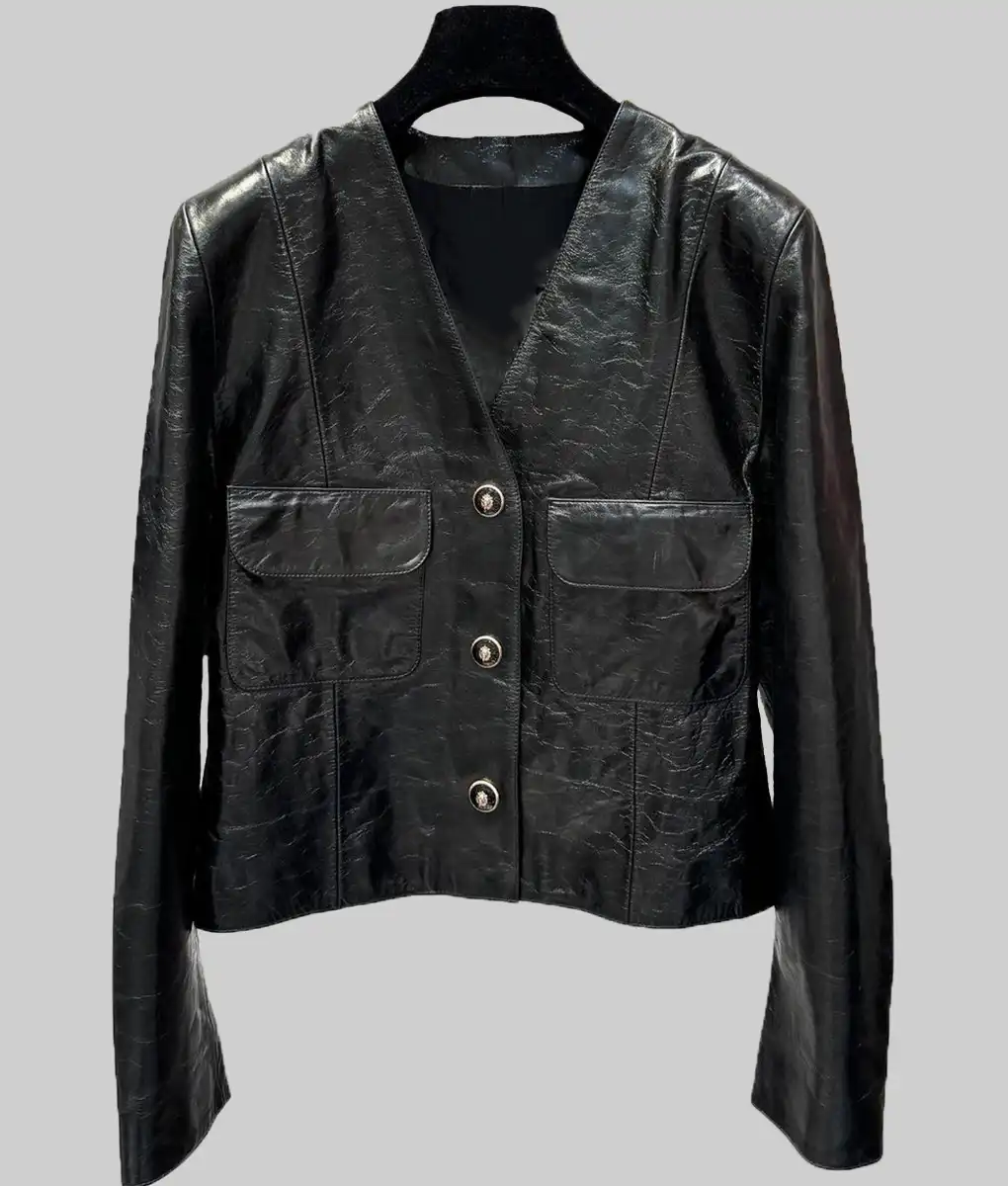 Elizabeth Olsen Black Leather Jacket | TLC UK