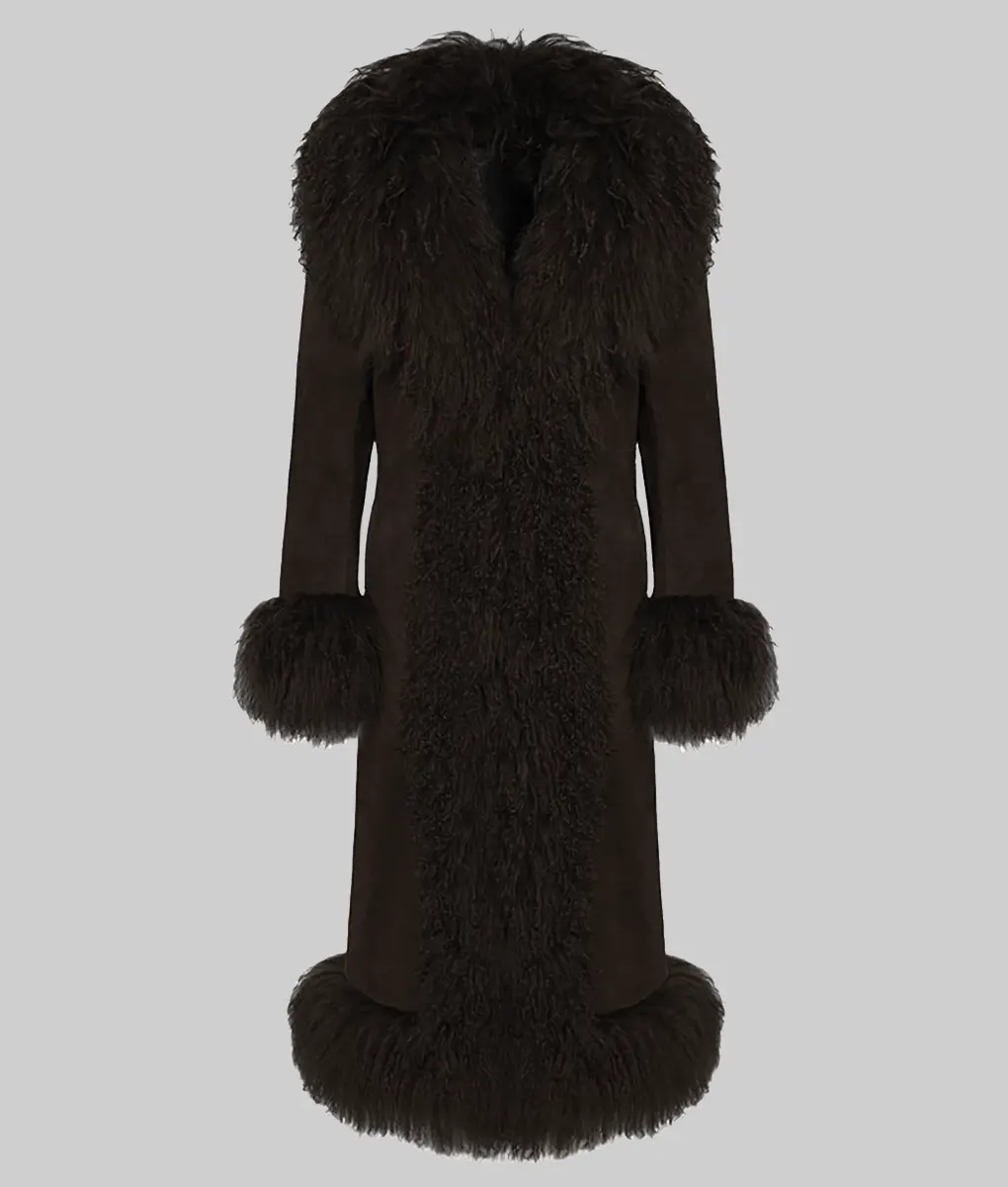 Christina Aguilera Brown Suede Fur Coat - TLC UK
