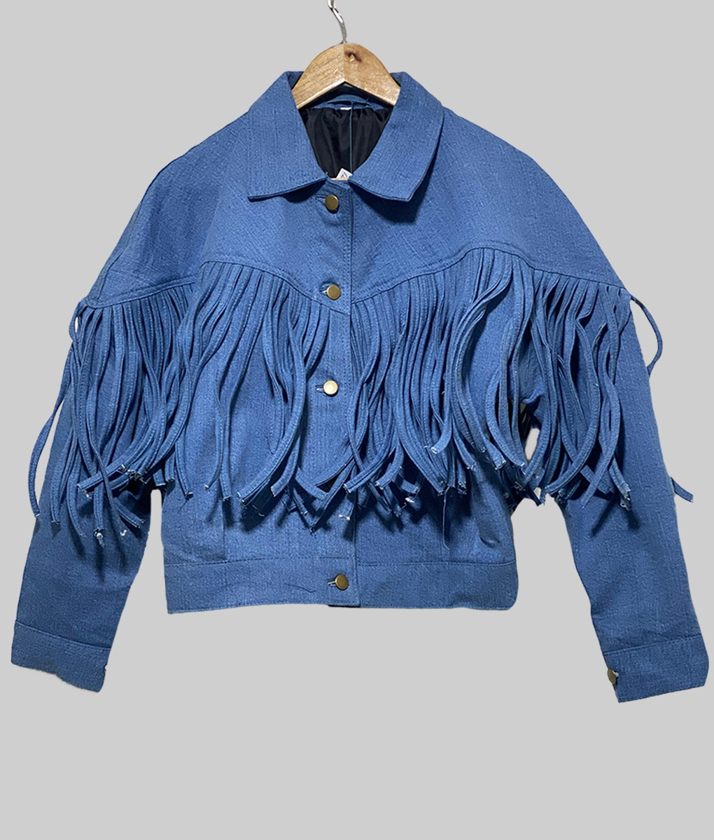 Landman Michelle Randolph Denim Fringe Jacket | TLC UK