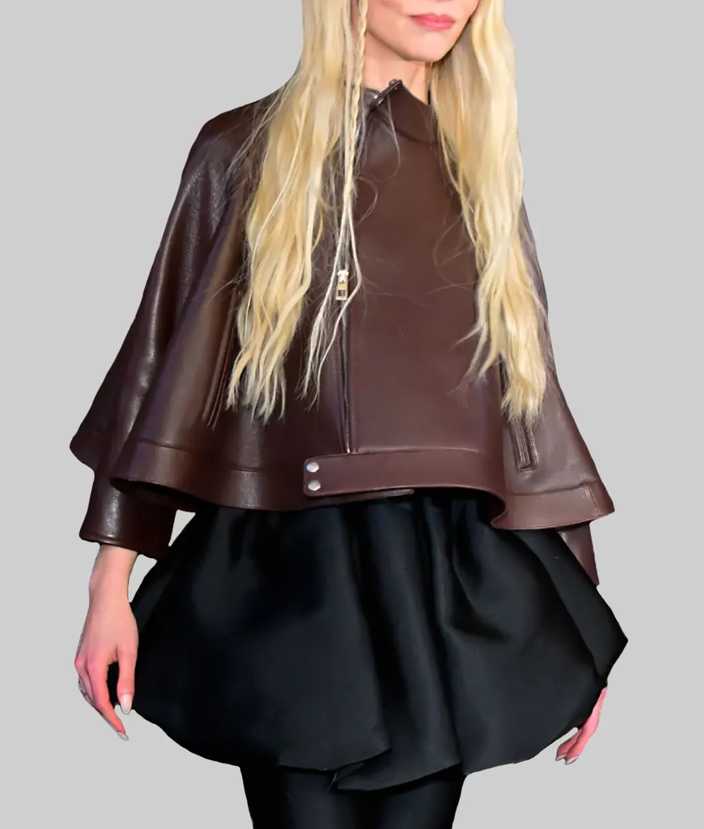 Anya Taylor Brown Leather Jacket | The Leather City