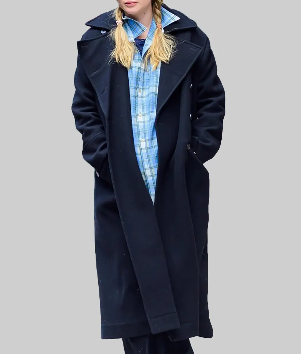 Jennifer Lawrence Black Wool Coat | The Leather City