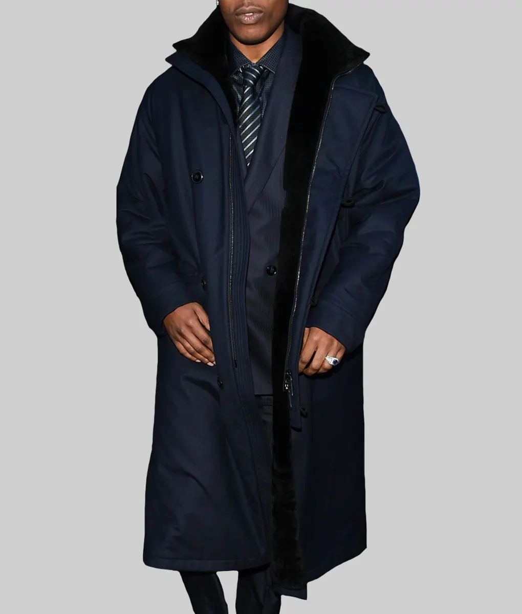 Rakim Mayers Navy Blue Cotton Coat Tlc Uk