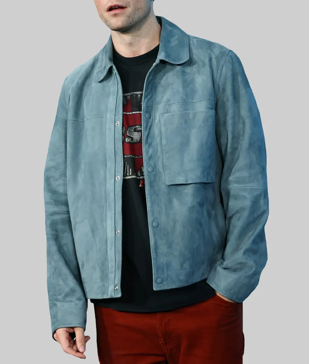 Robert Pattinson Blue Suede Jacket | TLC UK