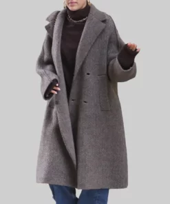 Movie Night Jessica Alba Grey Wool Coat | TLC UK