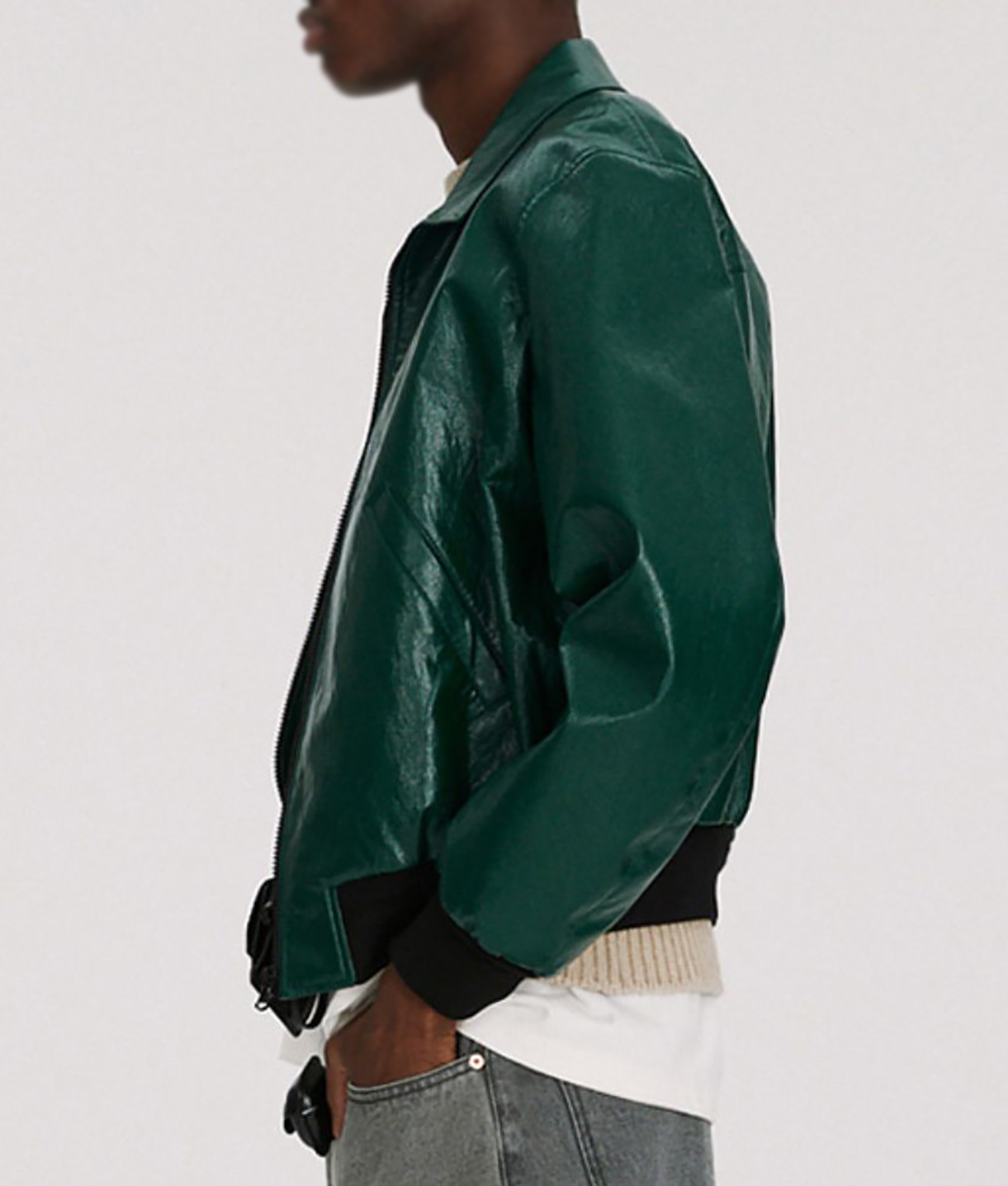 Men's Dark Green Leather Jacket - Men's Vintage Leather Jacket | TLC UK