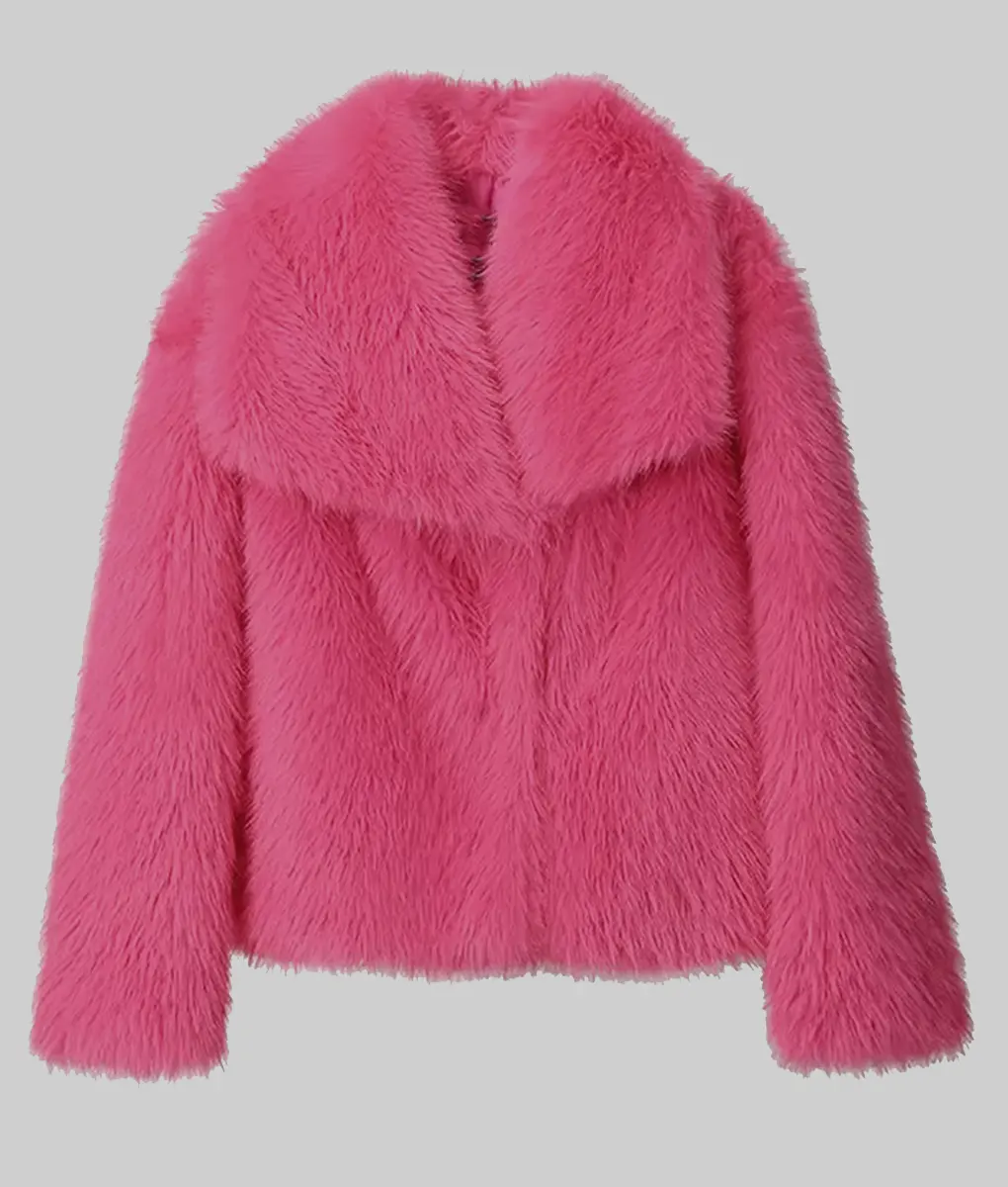 Ted Lasso Juno Temple (Keeley Jones) Pink Fur Jacket | TLC UK