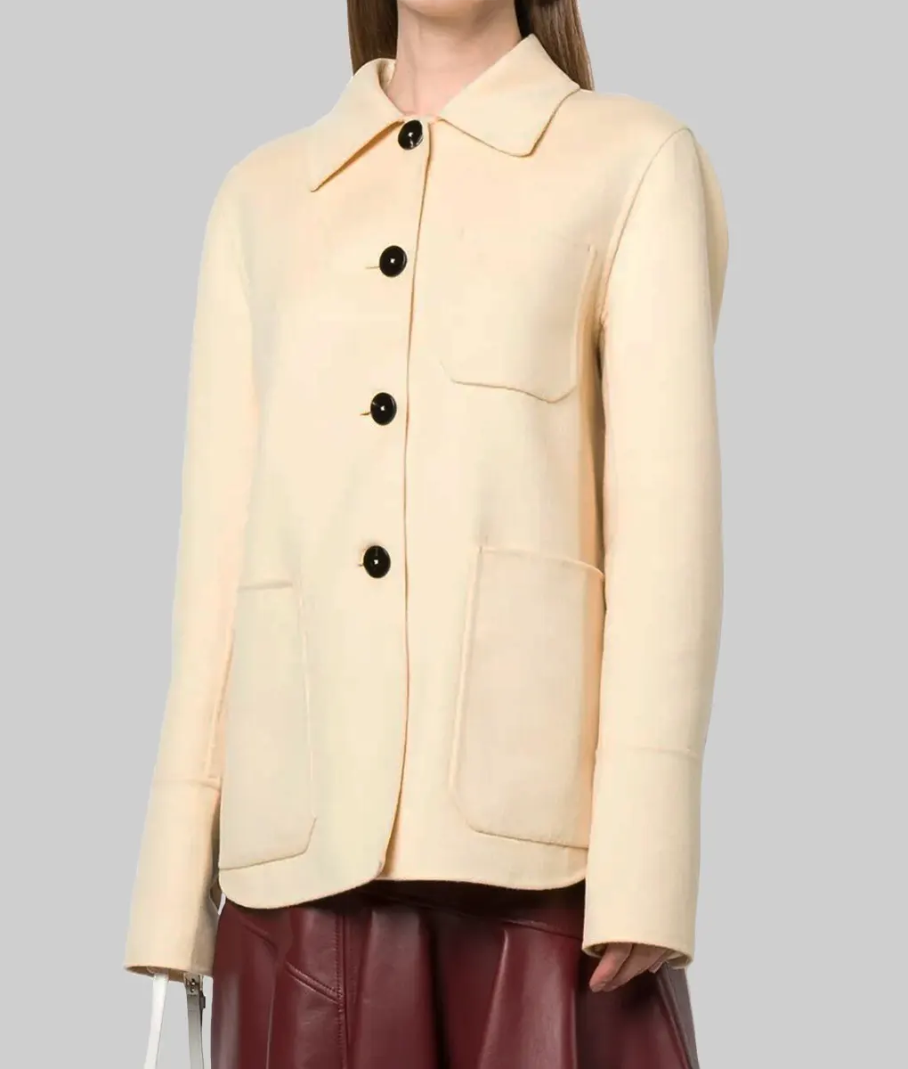 Jennifer Lawrence Yellow Wool Shirt Jacket | TLC UK