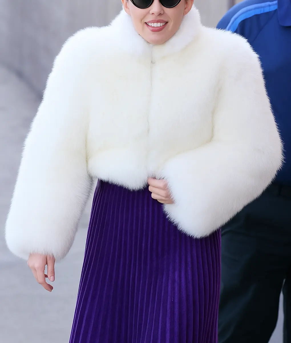 Miley Cyrus White Fur Jacket | TLC UK