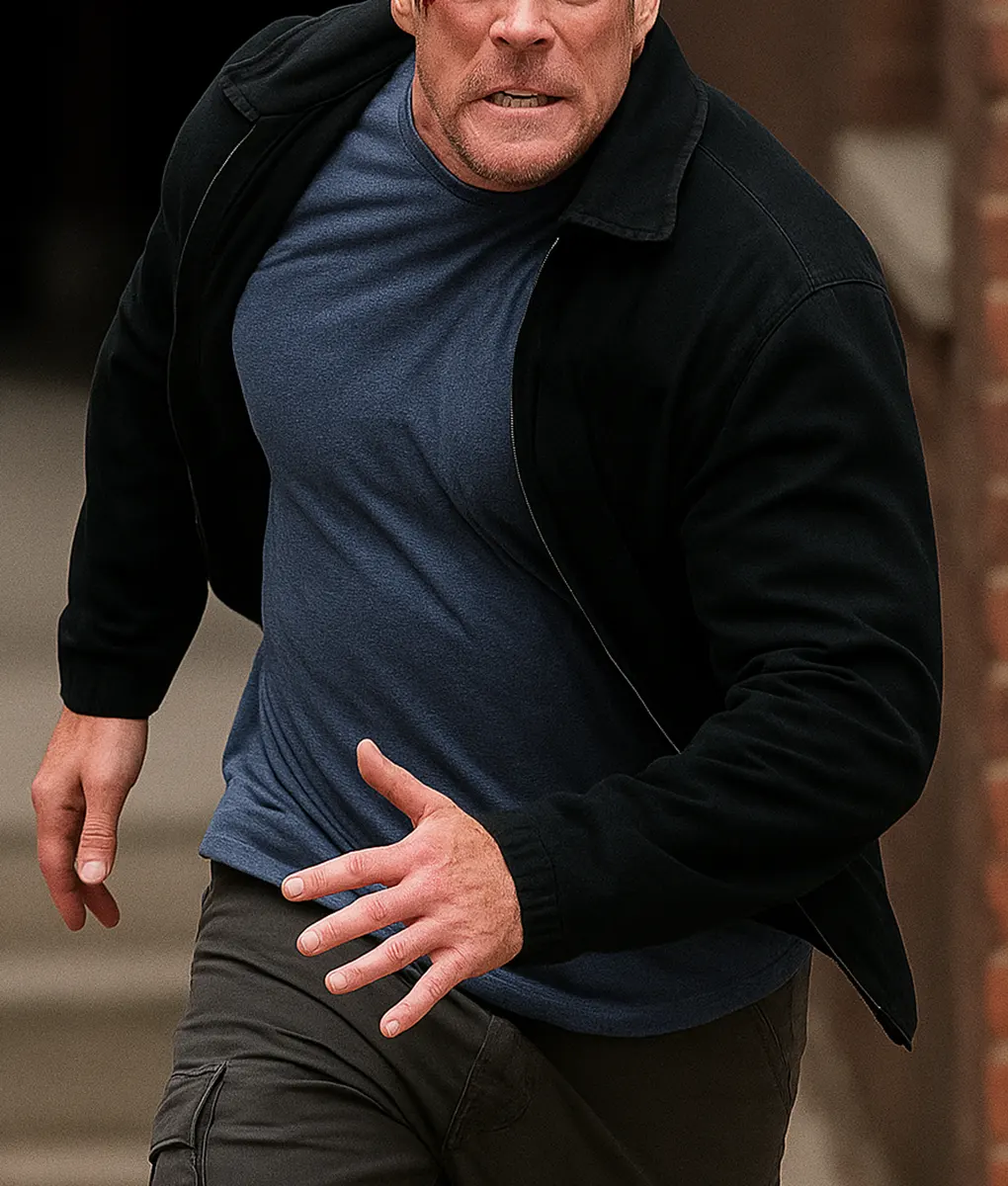 Reacher Season 4 Alan Ritchson Black Cotton Jacket | TLC UK