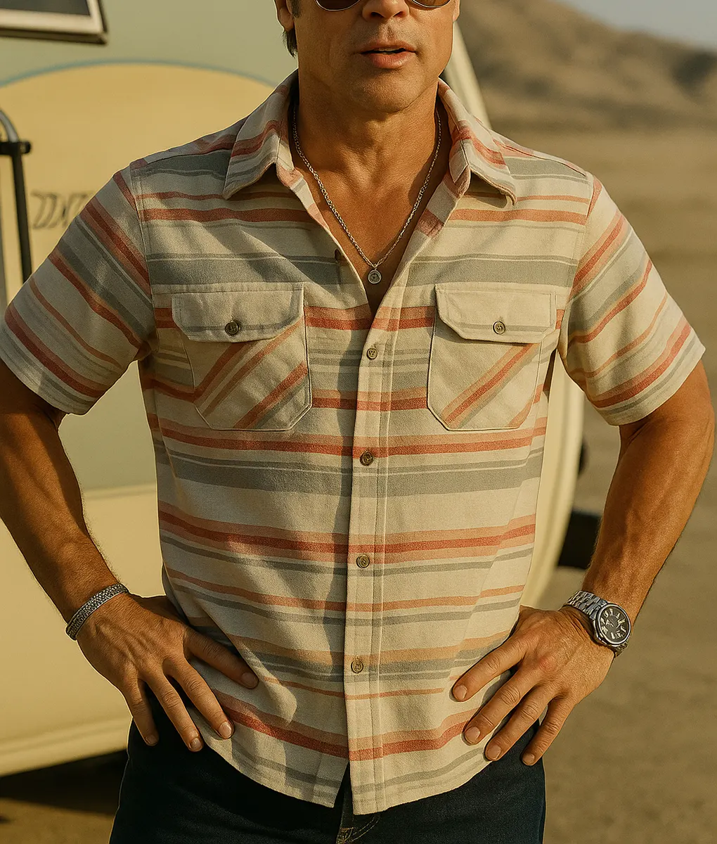 F1 The Movie Brad Pitt (Sonny Hayes) Stripe Shirt | TLC UK