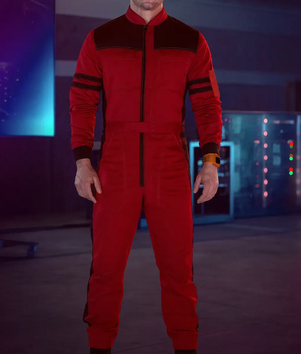 The Running Man Glen Powell (Ben Richards) Red JumpSuit | TLC
