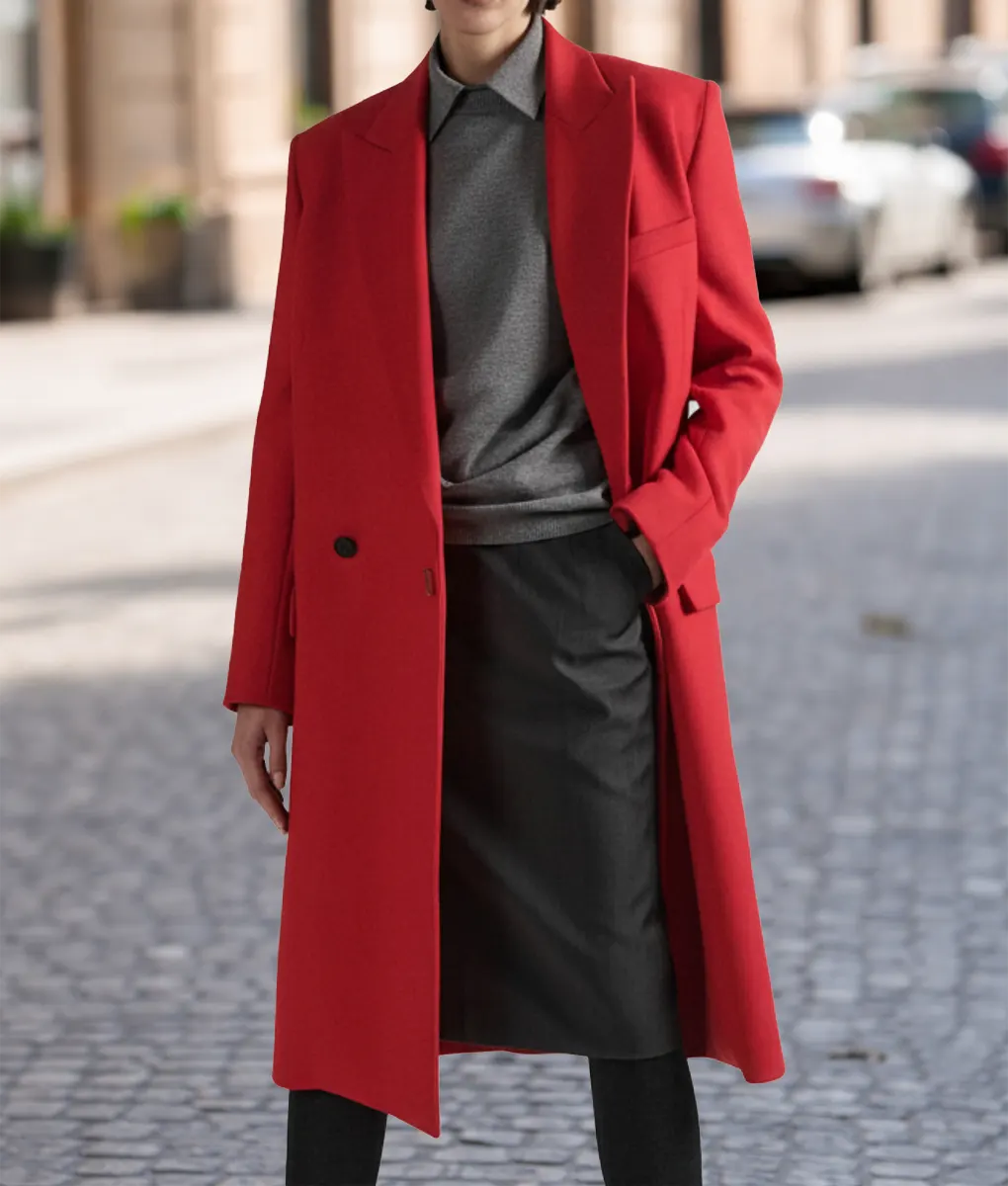 Emily In Paris S05 Lily Collins (Emily Cooper) Red Coat | TLC