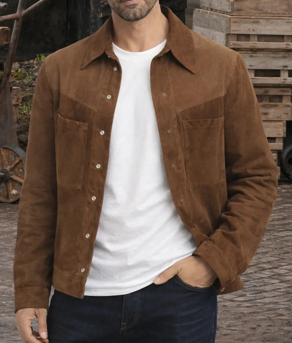 The Adventures Of Cliff Booth Brad Pitt (Cliff Booth) Suede Jacket | TLC
